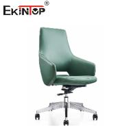China Premium Leather Office Chair With Metal Chrome Base 5 Years Warranty for sale