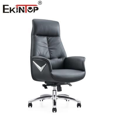 China High Back Leather Office Chair Flexible Tension Adjustable Seat High Durability for sale