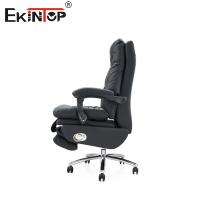 China Classic Genuine Leather Armchair Reclining Office Chair For Professional Settings for sale