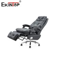 China Classic Genuine Leather Armchair Reclining Office Chair For Professional Settings for sale