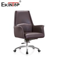 China Unparalleled Leather Swivel Arm Chairs With Aluminum Base for sale