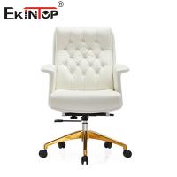 China White Executive Leather Office Chair Multifunctional Mechanism for sale