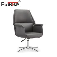 China Black Swivel Leather Counter Height Stools Metal Legs  PU Padded for sale