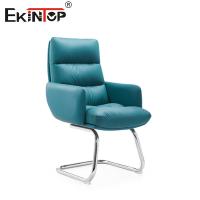 China Modern Blue Faux Leather Armchair Sleek Design for Contemporary Spaces for sale