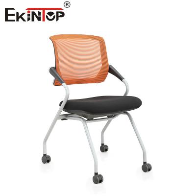 China Red Mesh Back with Armrest Wheels Trainee Chair for Train Room for sale