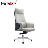 China Stylish and Ergonomic White Leather Chair in Minimalist Contemporary Style for sale