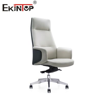 China Stylish and Ergonomic White Leather Chair in Minimalist Contemporary Style for sale
