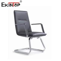 China Black Leather Chair with Armrests Swivel and Height Adjustment for sale