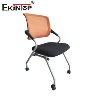China Training Chair with Swivel Wheels Mesh Backrest Armrests and Foldable Design for sale