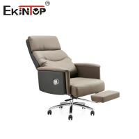 China Adjustable Height Recliner with Footrest and Wheels High Back PU Leather Office Chair for sale