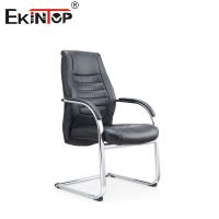China 3D Armrests Black Leather Office Chair With Metal Legs Adjustable Height for sale