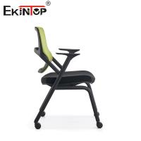 China Foldable 3D Armrests Training Chair Green Mesh Back With Wheels for sale