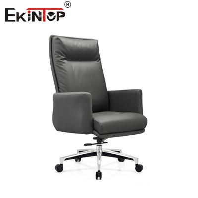 China Pu Ergonomic Office Leather Chair With Lumbar Support Headrest Swivel for sale