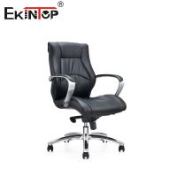 China High Swivel Black PU Leatherette Office Chair With Fixed Armrest for sale