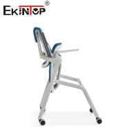 China Blue And Gray Training Room Chair With Wheels Foldable for sale