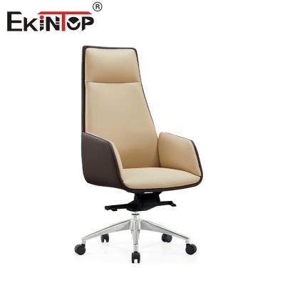 China Simple Style Comfortable Leather Chair With Adjustable Armrest And Height for sale