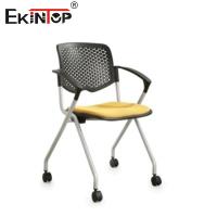 China Modern Foldable Chair With Writing Table Visitor Guest Mesh Back Office Training Chair for sale