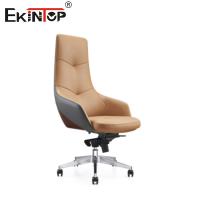 China High Back Leather Office Chair With Metal Legs And Casters Chrome Base for sale