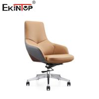 China High Back Leather Office Chair With Metal Legs And Casters Chrome Base for sale