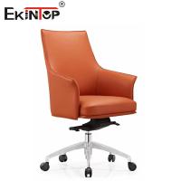 China Adjustable Gas Lift Revolving Leather Chair With Adjustable Height Swivel And Armrests for sale