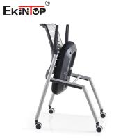 China Powder Coating Frame Training Chair Mesh Backrest With Writing Tablet Armrest And Swivel Casters for sale