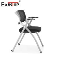 China Iron Mesh Training Room Chair With Black Mesh Backrest Foam Cushion Foldable for sale
