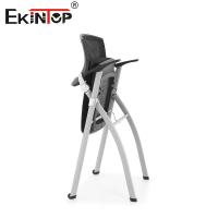 China Iron Mesh Training Room Chair With Black Mesh Backrest Foam Cushion Foldable for sale