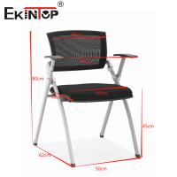 China Iron Mesh Training Room Chair With Black Mesh Backrest Foam Cushion Foldable for sale