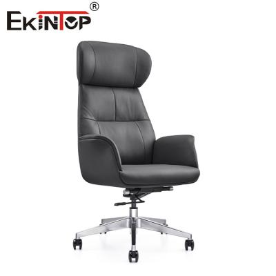 China High Back Black Leather Office Chair With Casters  Fix armrest for sale