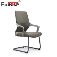 China Eco Friendly Blue Gray Leather Office Chair With Adjustable Armrests And Height for sale
