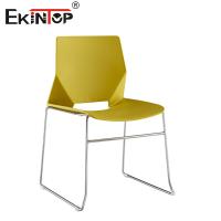 China Stackable Black Training Room Chair With Metal Legs And Plastic Seat Cushion for sale