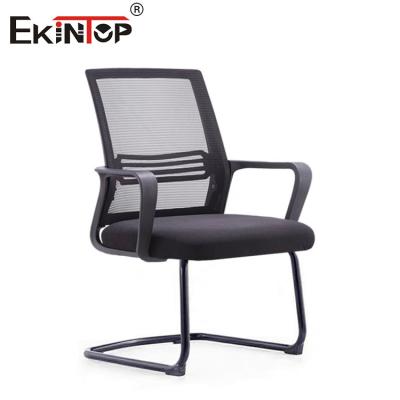 China Black Mid Back Mesh Office Chair With Metal Frame And Armrests for sale