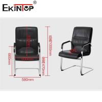 China OEM Black Leather Office Chair With Armrests And Metal Frame Business Style for sale