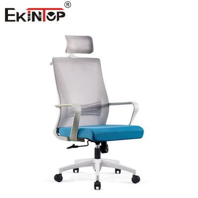 China High Back Mesh Office Chair With Headrest Plastic Armrests Swivel for sale