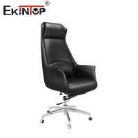China Butterfly Mechanism High Back Leather Office Chair With Armrests For Work for sale