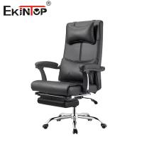 China Multi Functional Leather Office Chair With Reclining And Footrest for sale