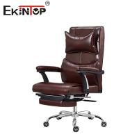 China Multi Functional Leather Office Chair With Reclining And Footrest for sale