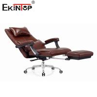China Multi Functional Leather Office Chair With Reclining And Footrest for sale