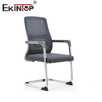China Gray Mesh Office Chair without Casters Metal Frame Modern Design for sale