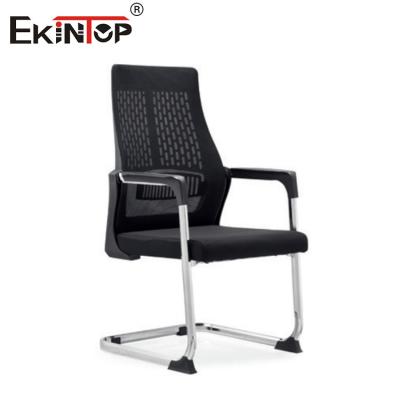 China Black Mid Back Curved Shape Mesh Office Chair With Armrests For Work for sale