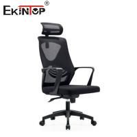 China Rotatable Black High Back Office Chair With Headrest And Mesh Backrest for sale