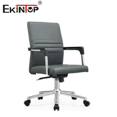 China Modern Mid Back Leather Office Chair With Wheels Customizable for sale