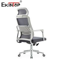 China Ergonomic Office Chair With Gray Mesh Material And Headrest Back Support for sale