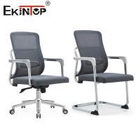 China Gray Mid-back Mesh Office Chair with Wheels and Swivel Manufacturer for sale