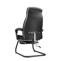 China Black High-Back Leather Office Chair With Swivel And Adjustable Height for sale