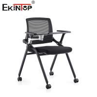 China Modern Style Folding Training Chair With Wheels Armrests And Mesh Material for sale