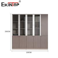 China Wide File Cabinet with Glass Windows Large Capacity Industrial Style for sale