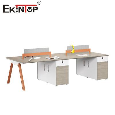China Modern Style Design 4 Person Staff Workstation With Storage Cabinet Customizable for sale