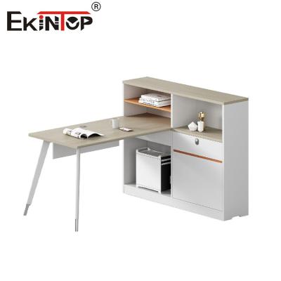 China Office Workstation Desk With Partition And Attached Cabinet Modern Style for sale