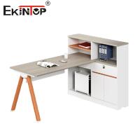 China Office Workstation Desk With Partition And Attached Cabinet Modern Style for sale